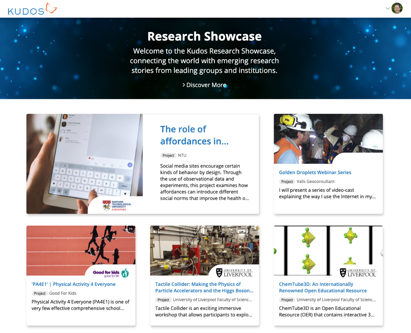 Kudos Research Showcase - Discover More